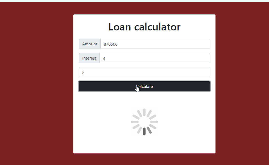 Simple Loan Calculator App Using Jquery In Javascript Free Source Code Sourcecodester